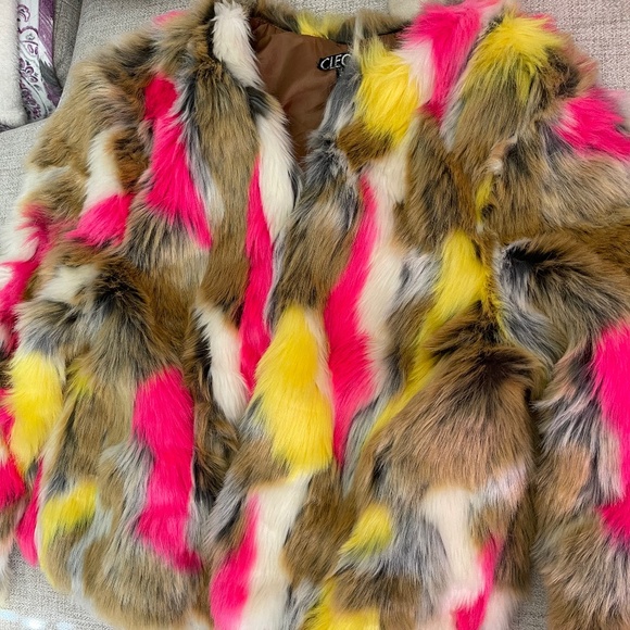 Jackets & Coats | Multicolor Faux Fur Jacket With Shawl As Shown In ...